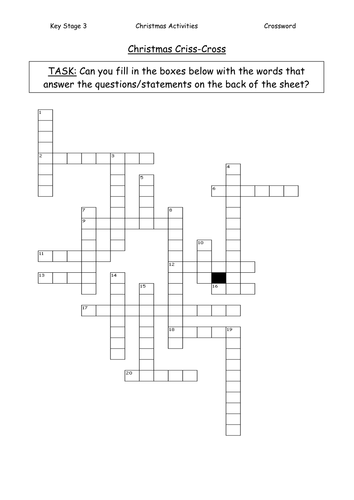 Christmas Criss-Cross | Teaching Resources