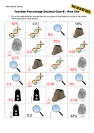 Fractions Decimals And Percentages Matching Activity Teaching Resources