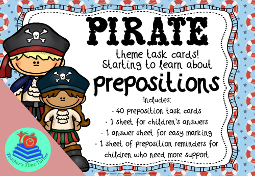 Prepositions task cards - pirate theme | Teaching Resources