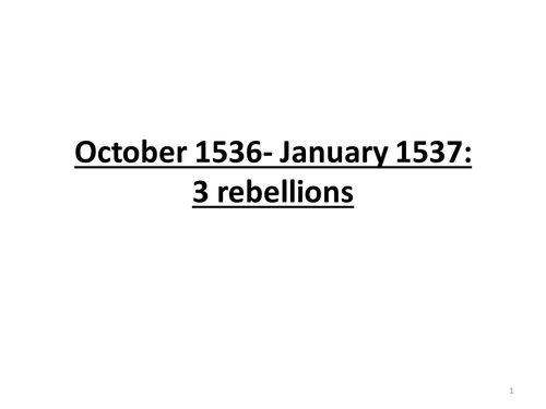 Henry VIII and the English Reformation OCt 1536-Jan 1537 | Teaching ...