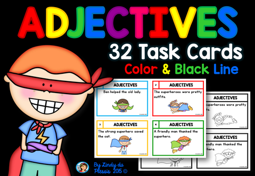 Adjectives Task Cards | Teaching Resources