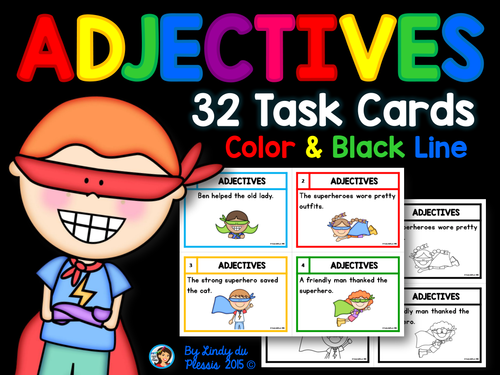 Adjectives Task Cards | Teaching Resources