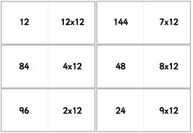 1 to 12 Times Tables posters and games: loop cards, playing cards ...