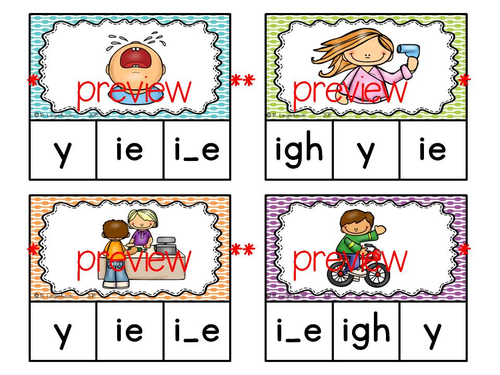 Long I Vowel Clip Cards | Teaching Resources