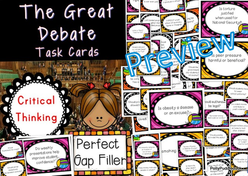 Critical Thinking (The Great Debate) Task Cards | Teaching Resources