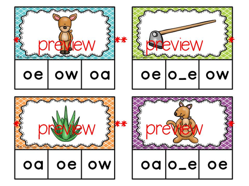 Long O Vowel Clip Cards | Teaching Resources