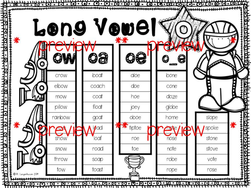 Long O Vowel Clip Cards | Teaching Resources
