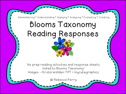 Blooms Taxonomy Reading Responses - Guided Reading - Shared Reading ...
