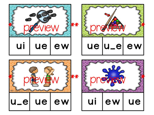 Long U Vowel Clip Cards | Teaching Resources