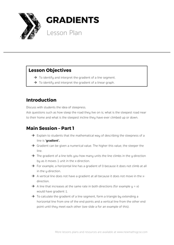 Gradients - Complete Lesson | Teaching Resources Gradients - Complete Lesson | Teaching Resources