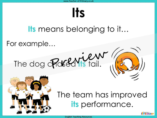 Easily Confused Words - Its and It's | Teaching Resources