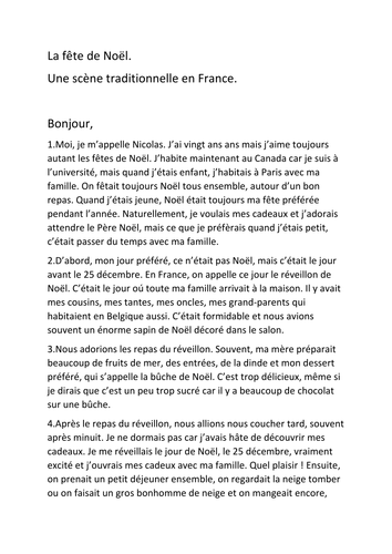 A Christmas scene in French. reading, speaking and writing activities ...