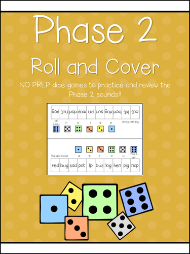 Phase 2 Phonics Roll & Cover Activity - NO PREP! 6 game boards! Letters ...