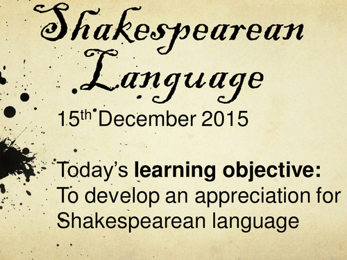 Shakespearean Insult Lesson | Teaching Resources