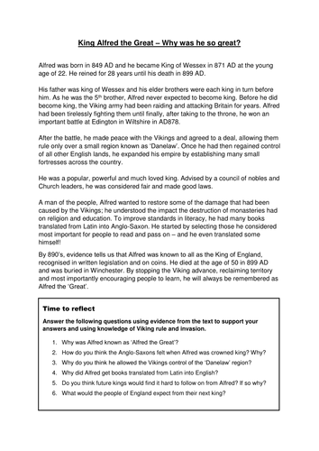 Alfred the Great and The Battle of Edington Worksheet Pack KS2 ...