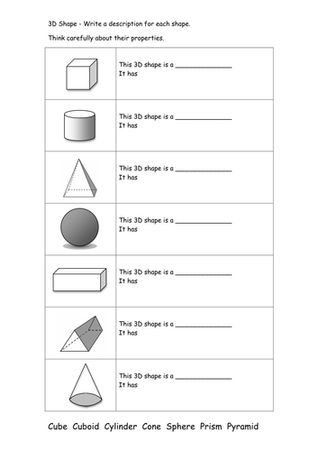 Maths 3D Shapes Key Stage 1 or Key Stage 2 revision. Bundle of fully ...