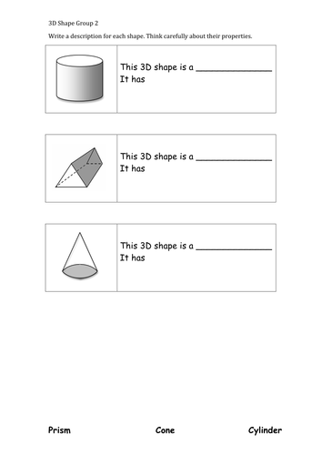 Math 3D Shapes Early Grades. Fully supported activities. | Teaching ...