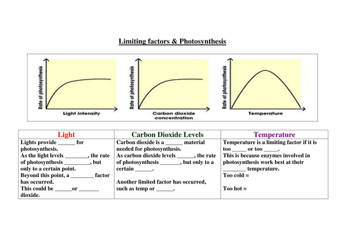 GCSE AQA Biology - Photosynthesis, rates of photosynthesis, graphs,uses ...