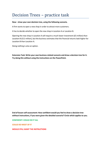 AQA AS Business - Decision Trees resources | Teaching Resources AQA AS Business - Decision Trees resources | Teaching Resources