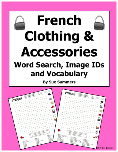 French Clothing and Accessories Word Search Puzzle and Vocabulary ...
