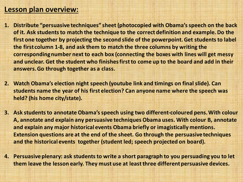 Barack Obama & Persuasive Writing | Teaching Resources