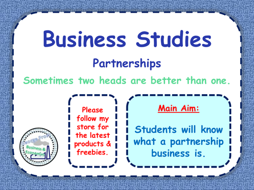 Partnerships - Types of Business Ownership - GCSE Business Studies ...