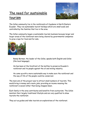 Tourism | Teaching Resources