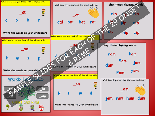 Onset & Rime Word Families (Total 29), PowerPoint Presentations ...