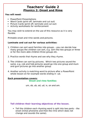 Onset & Rime Word Families (Total 29), PowerPoint Presentations ...