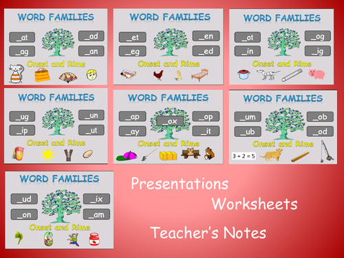 Onset & Rime Word Families (Total 29), PowerPoint Presentations ...
