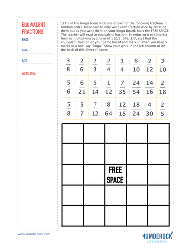 Equivalent Fractions Game And Activities | Teaching Resources