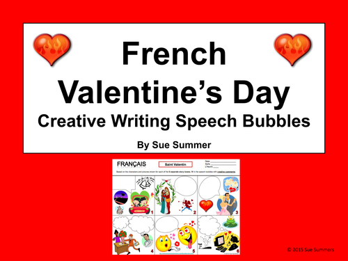 French Valentine's Day Creative Writing Speech Bubble Activity ...