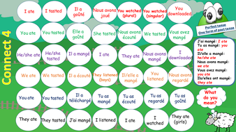 Past tense revision with a connect 4 game | Teaching Resources