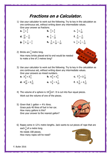 Using a Calculator Homework Pack (HIGHER and FOUNDATION - Grades E-C ...