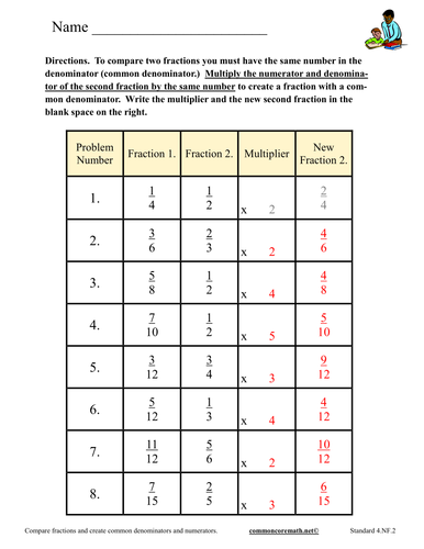 Comparing Fractions - NCCS Math 4.NF.2 | Teaching Resources