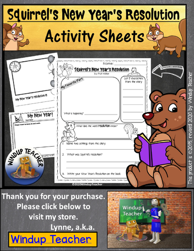 Squirrel's New Year's Resolution Activity Sheets | Print & Go ...