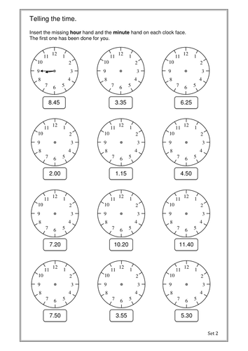 Math Grade 2 - Time. Bundle of worksheets for telling the time and ...