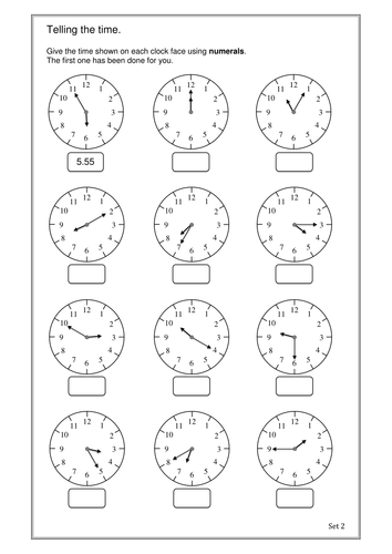 Math Grade 2 - Time. Bundle of worksheets for telling the time and ...