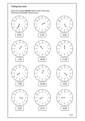 Math Grade 2 - Time. Bundle of worksheets for telling the time and ...