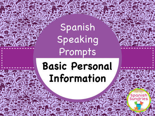 Spanish Speaking Prompts - Basic Personal Information | Teaching Resources