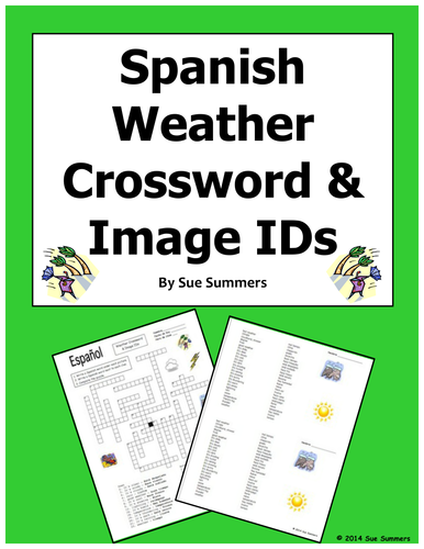 Spanish Weather Crossword Puzzle Worksheet and Vocabulary | Teaching ...
