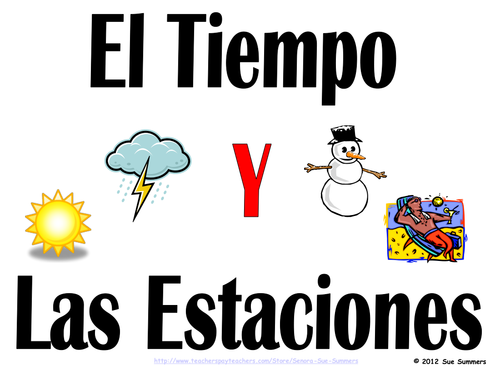 Spanish Weather and Seasons PowerPoint and Signs | Teaching Resources