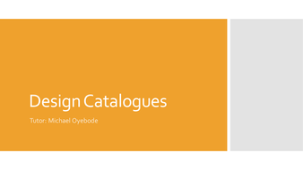 Design Catalogues | Teaching Resources