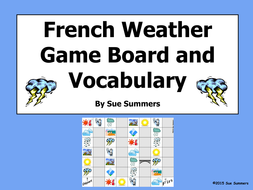 French Weather and Climate Board Game and Vocabulary | Teaching Resources