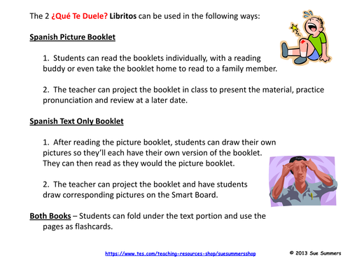 Spanish Body Parts Que Te Duele - Me Duele Booklets | Teaching Resources