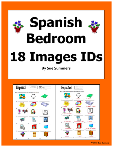 Spanish Bedroom Items 18 Vocabulary IDs - El Dormitorio | Teaching ...