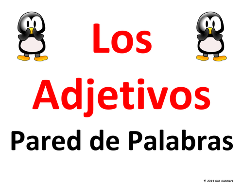 Spanish Adjectives Word Wall Classroom Signs - Los Adjetivos | Teaching ...