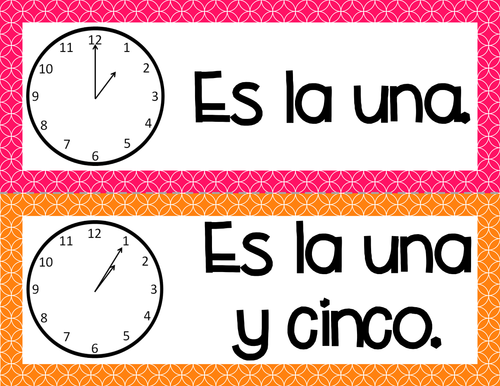 Spanish Time {¿Qué hora es?} Word Wall & Bulletin Board Set | Teaching ...