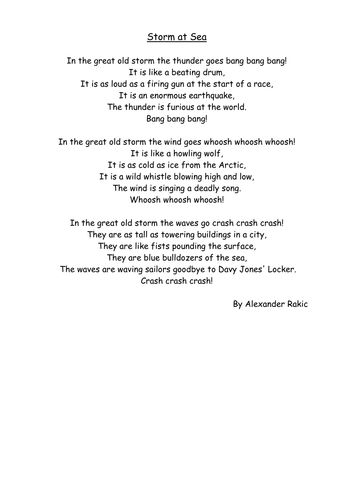 Storm at Sea Poetry by megaalex66 - Teaching Resources - TES