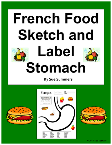 French Vocabulary Bundle of 3 Sketch and Label Activity Worksheets ...